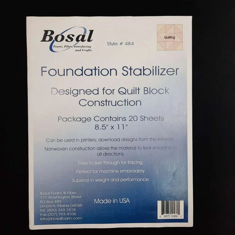 Bosal Foundation Stabilizer 20 Pack - 8.5" x 11" Sheets – Tas Cottage ...